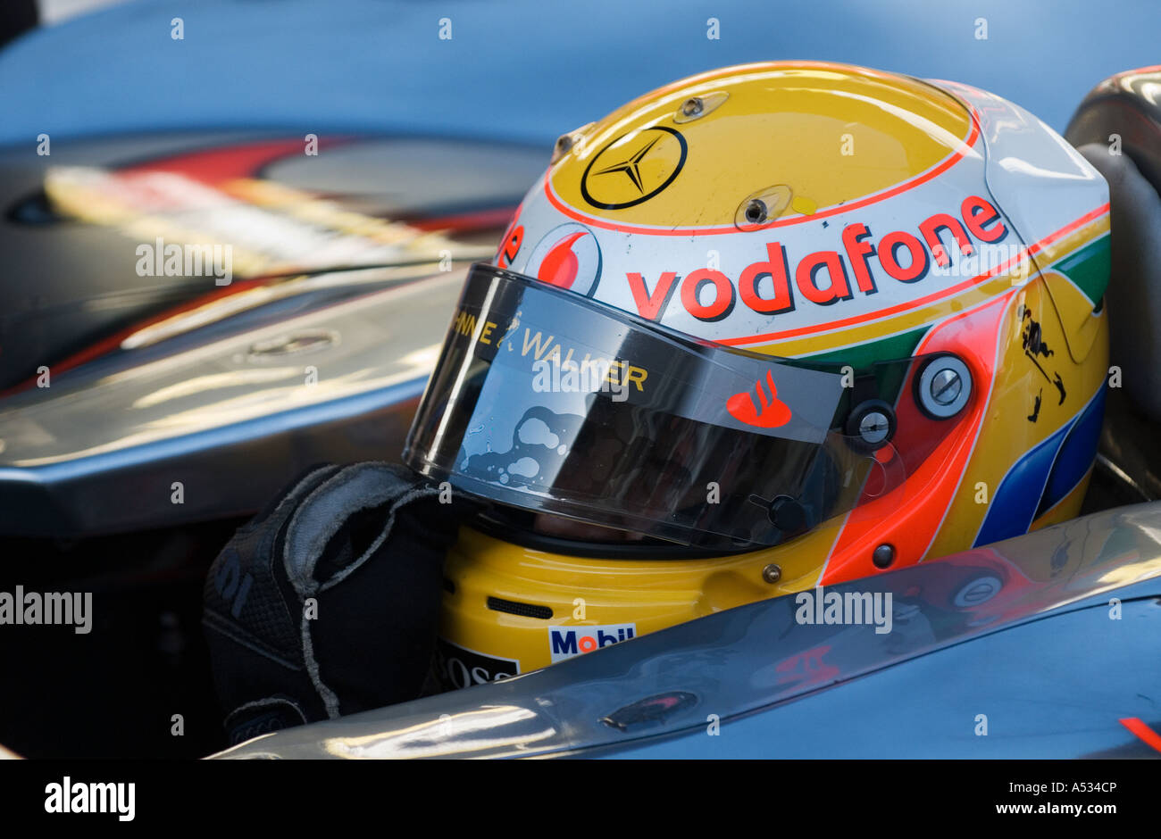 Lewis Hamilton (GB) in the McLaren Mercedes MP4-22 racecar during ...