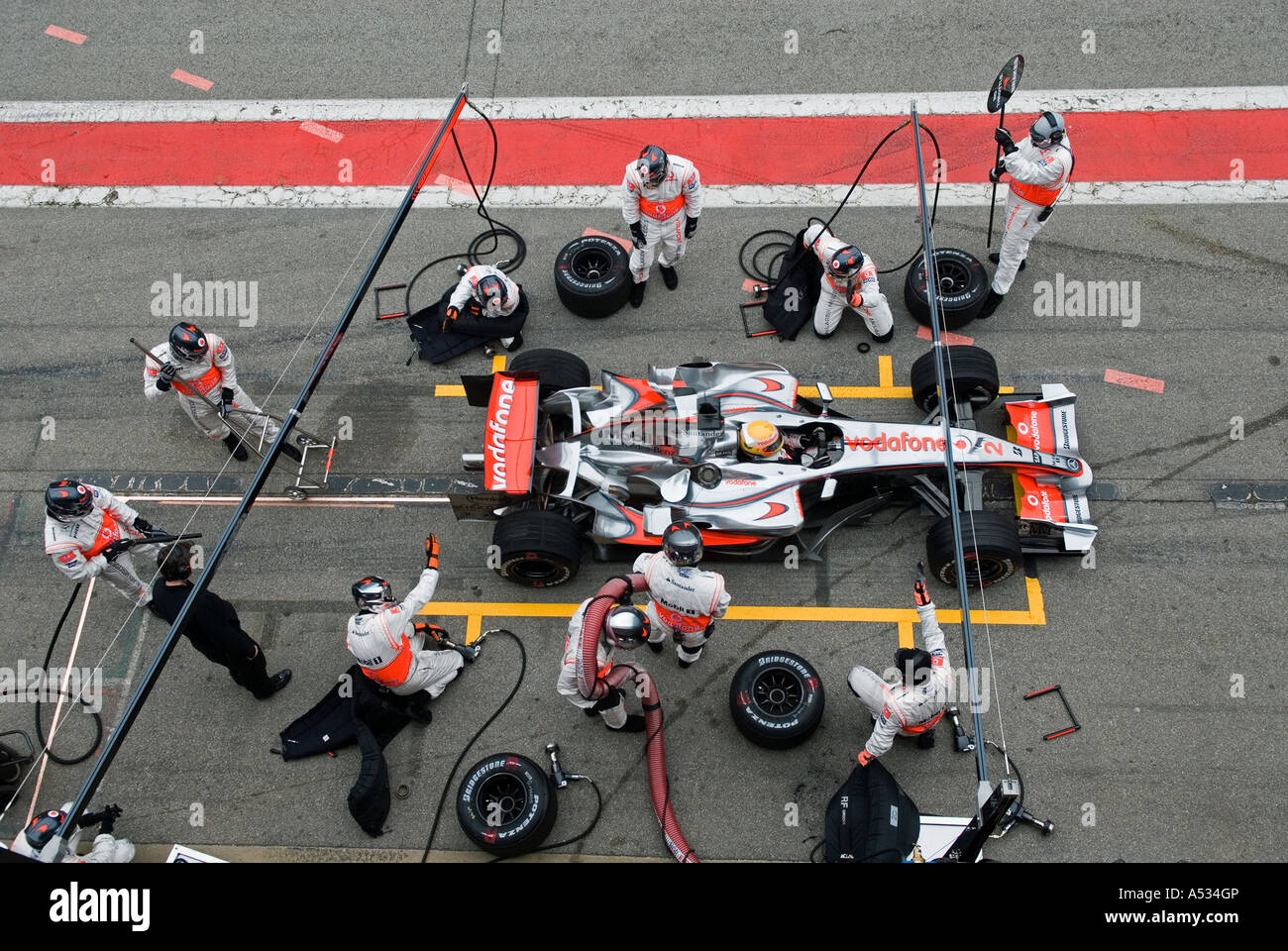 Mercedes pit crew lewis hamilton hi-res stock photography and images ...