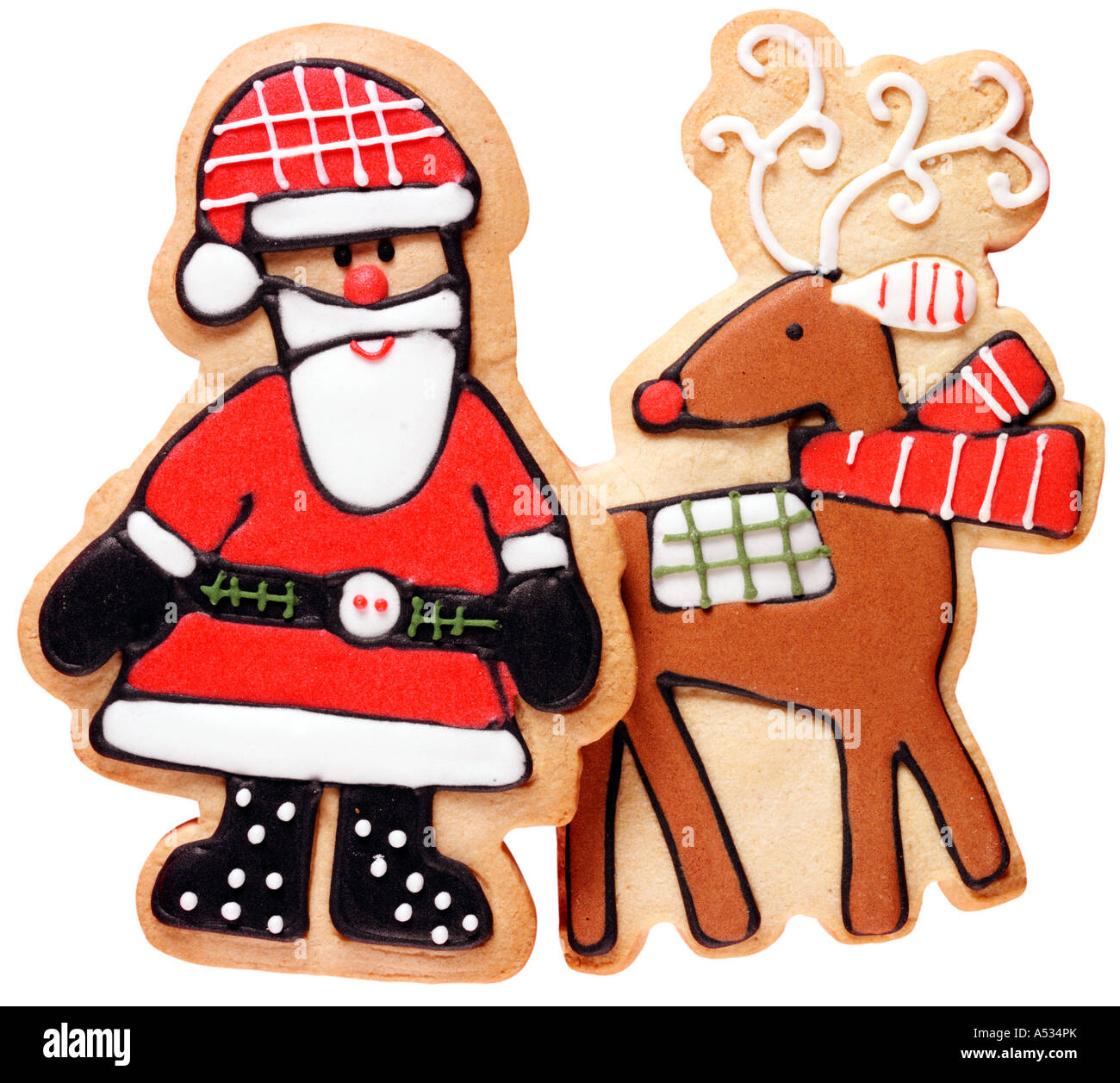 CHRISTMAS SANTA AND REINDEER BISCUITS / COOKIES CUT OUT Stock Photo - Alamy