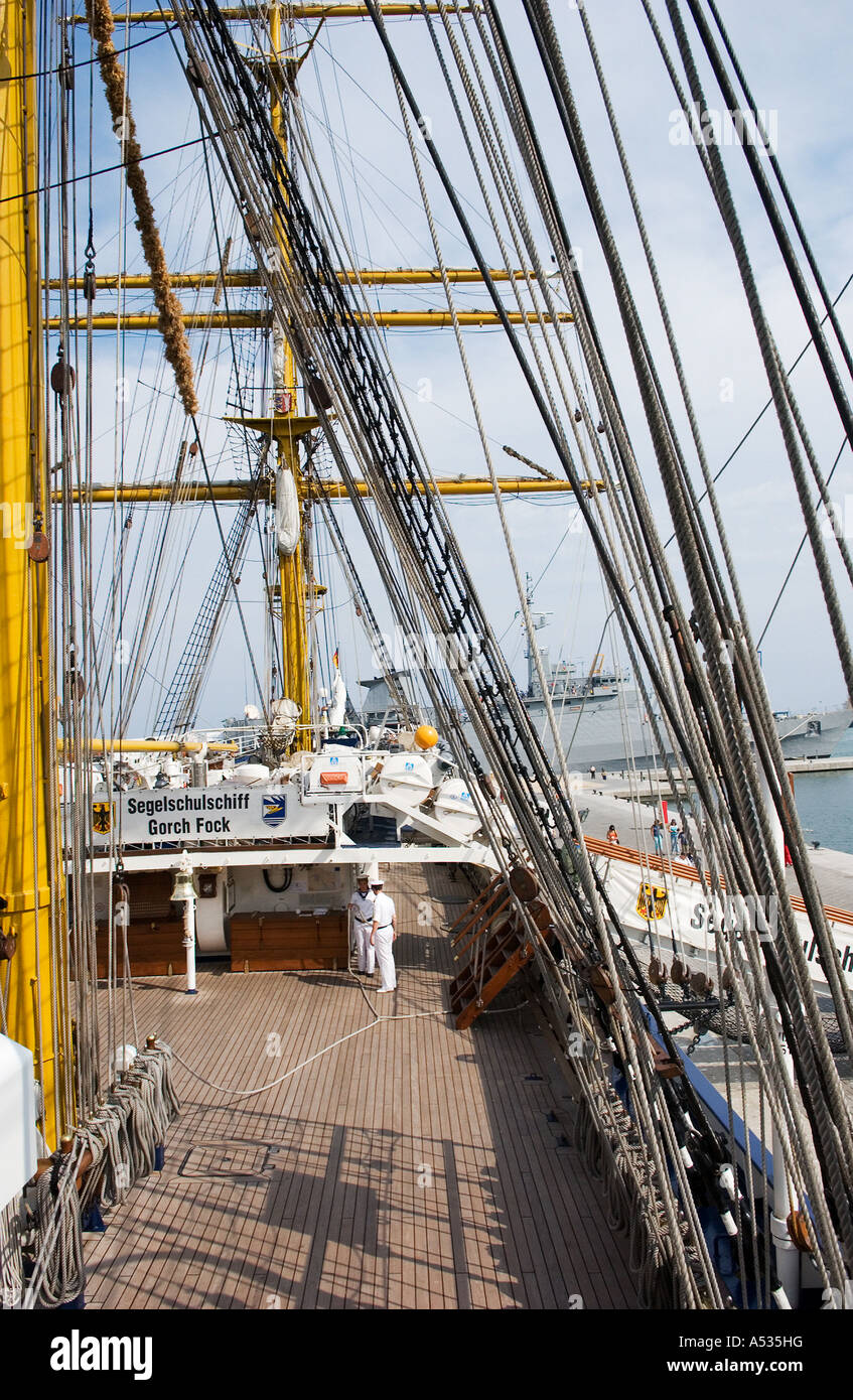 deck of the german tall ship Gorch Fock Stock Photo - Alamy