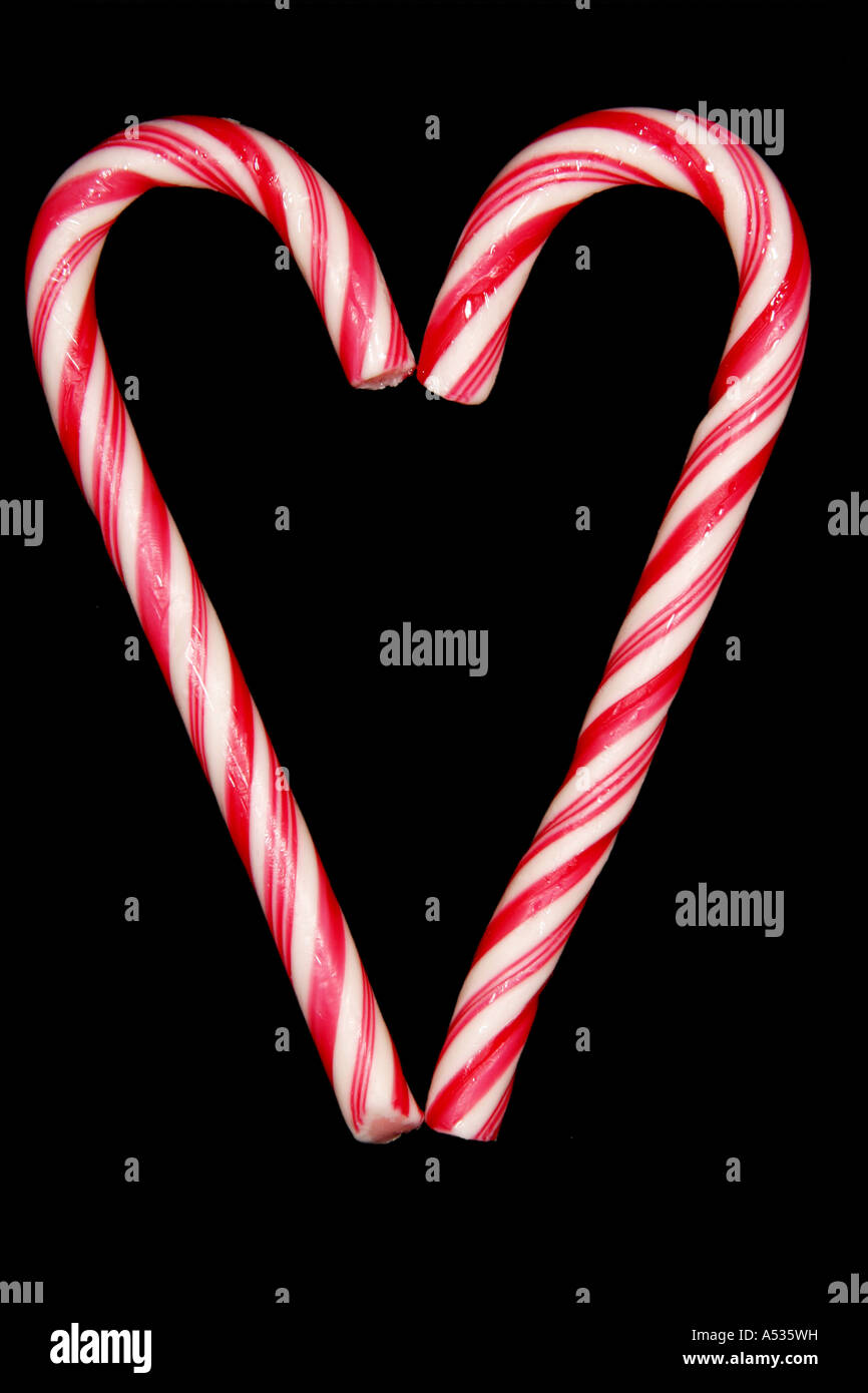 Two candy canes forming a heart Stock Photo - Alamy