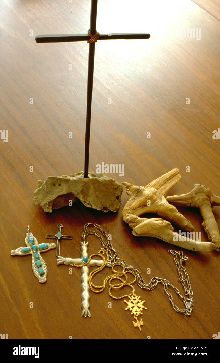 Cross display arranged on table top. Minneapolis Minnesota USA Stock ...