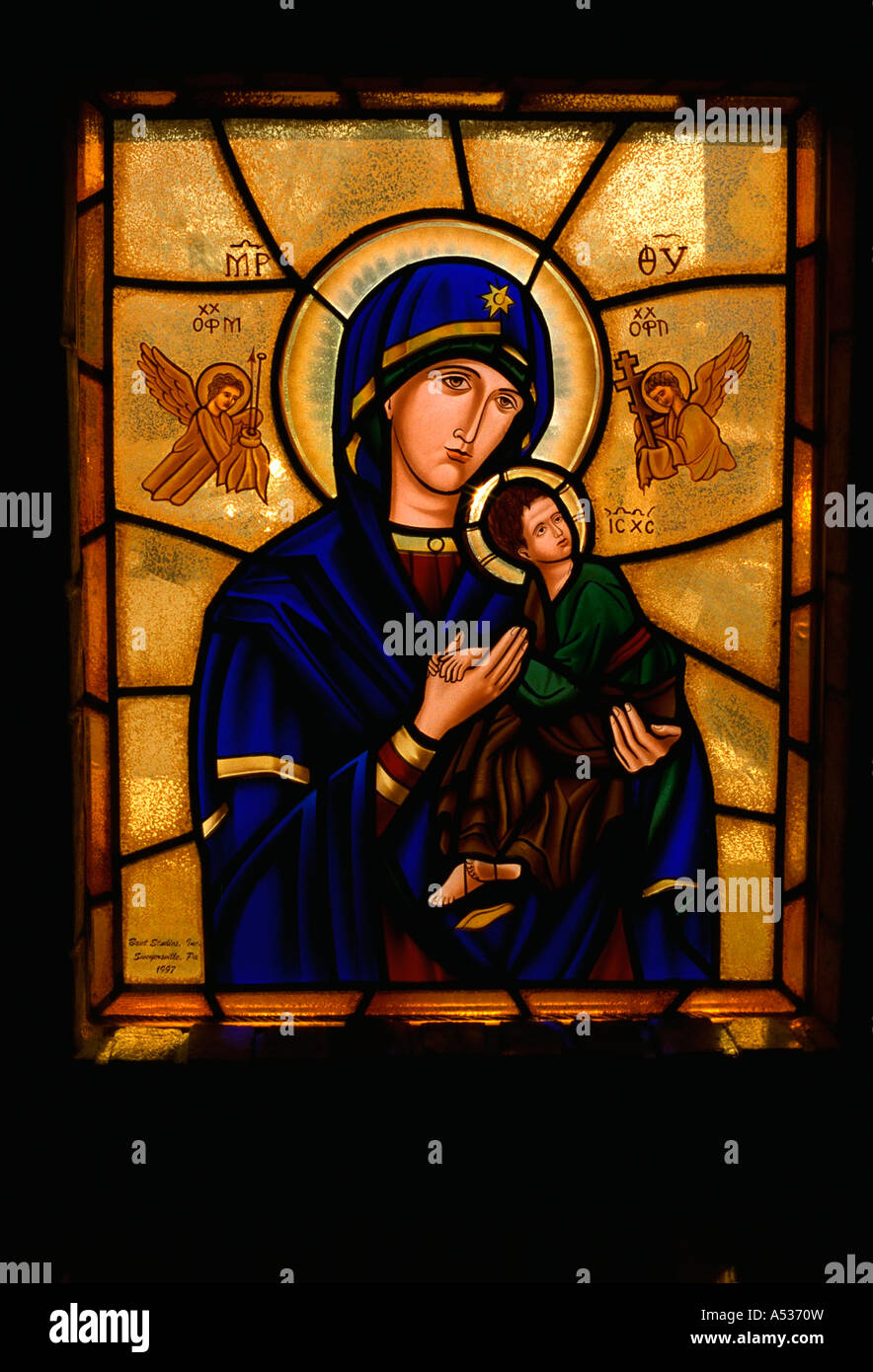 Stained Glass Virgin Mary
