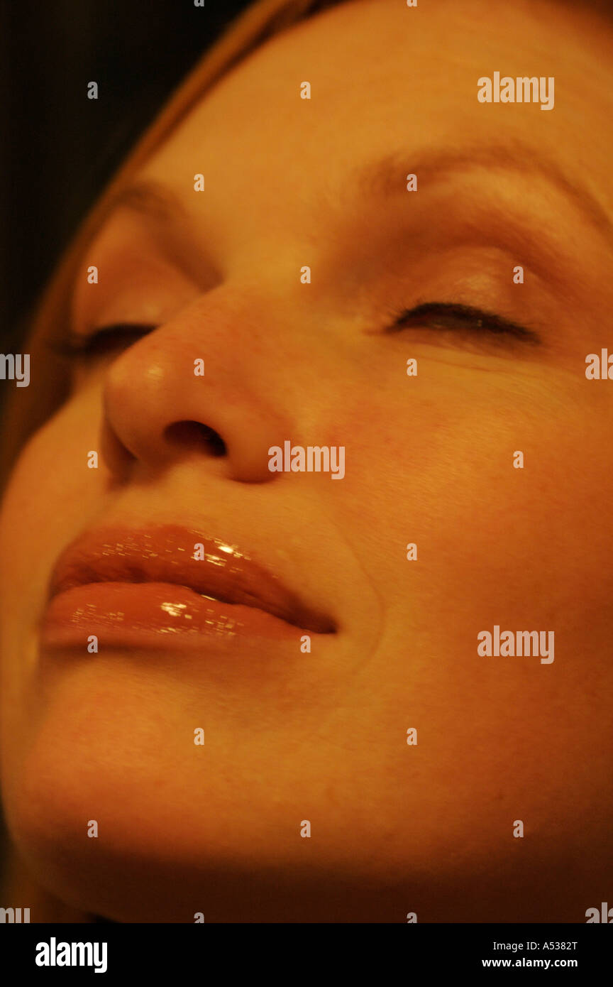 Portrait: Model Basking in Light Stock Photo - Alamy