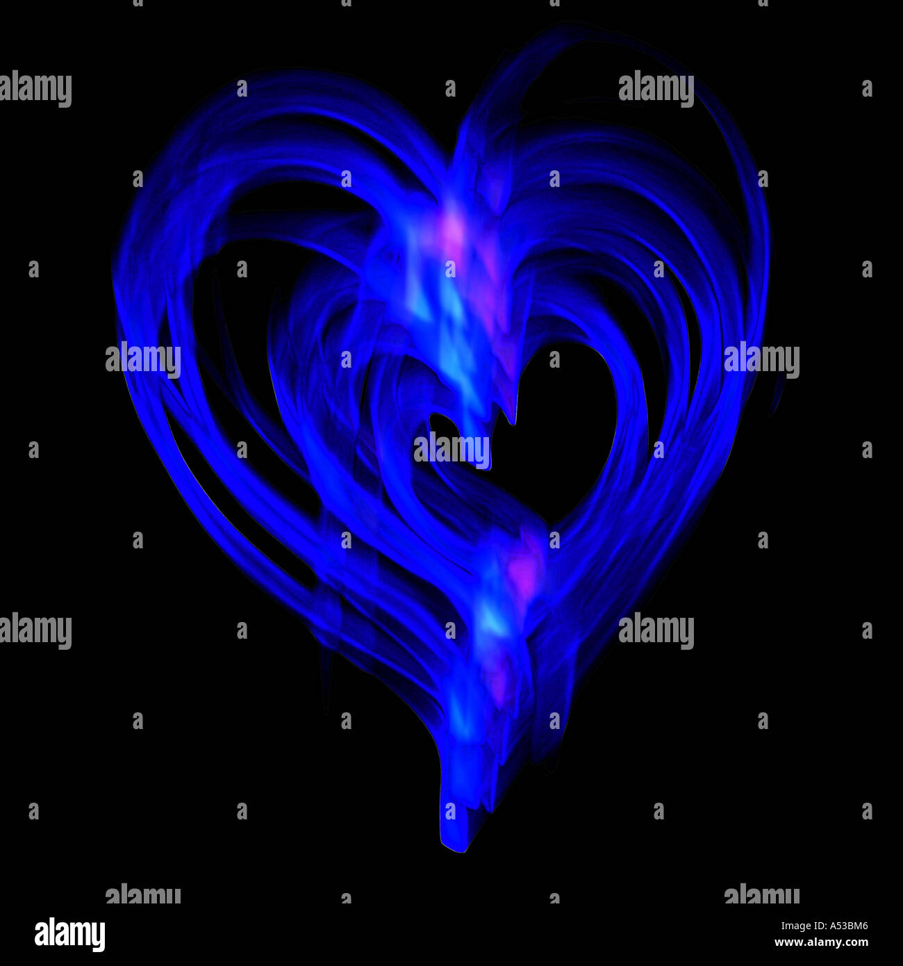 Glowing blue heart Stock Photo - Alamy