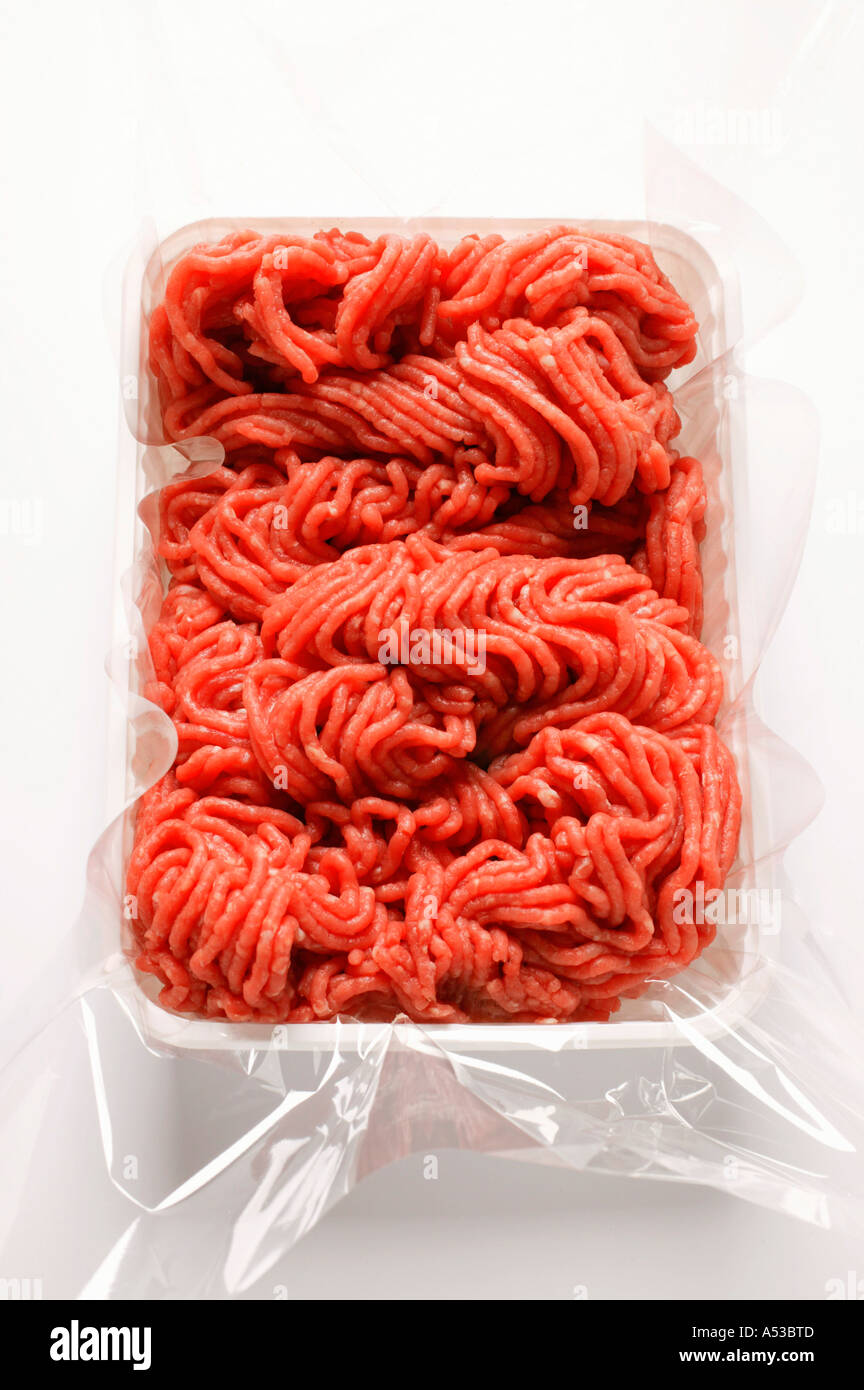 Fresh minced beef in plastic container Stock Photo - Alamy