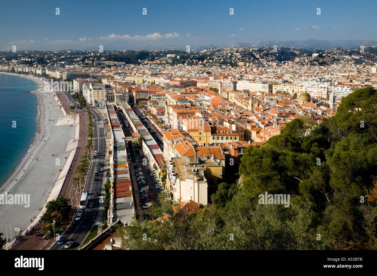 The Baie des Anges and Vieille Ville on the Cote d'Azur, Nice, France ...