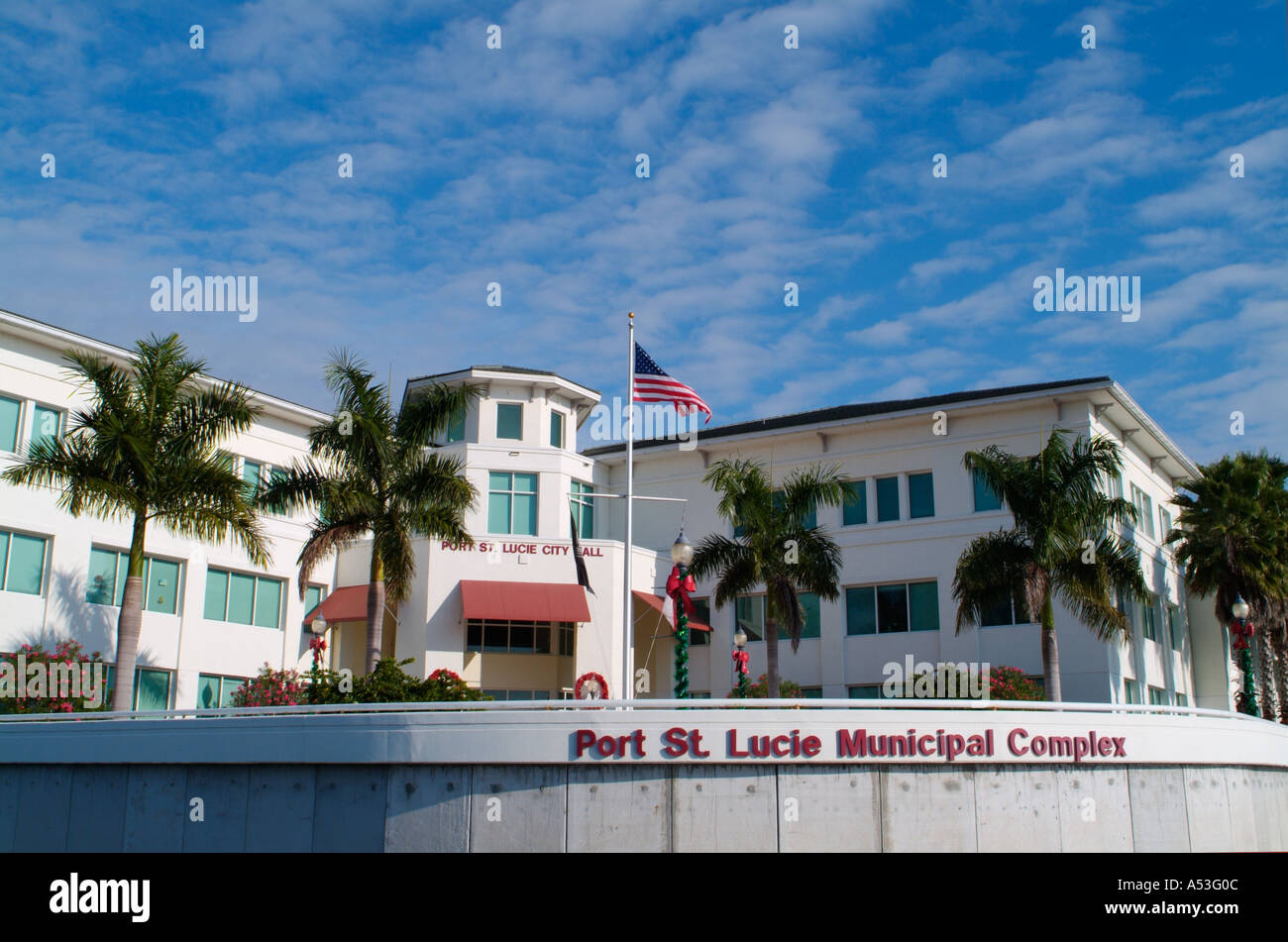palm trees in landscape City of Port Saint Lucie Town Hall Saint Lucie ...