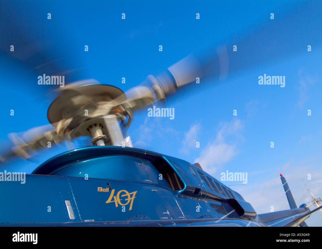 Bell 407 helicopter aircraft aviation flight chopper Stock Photo - Alamy