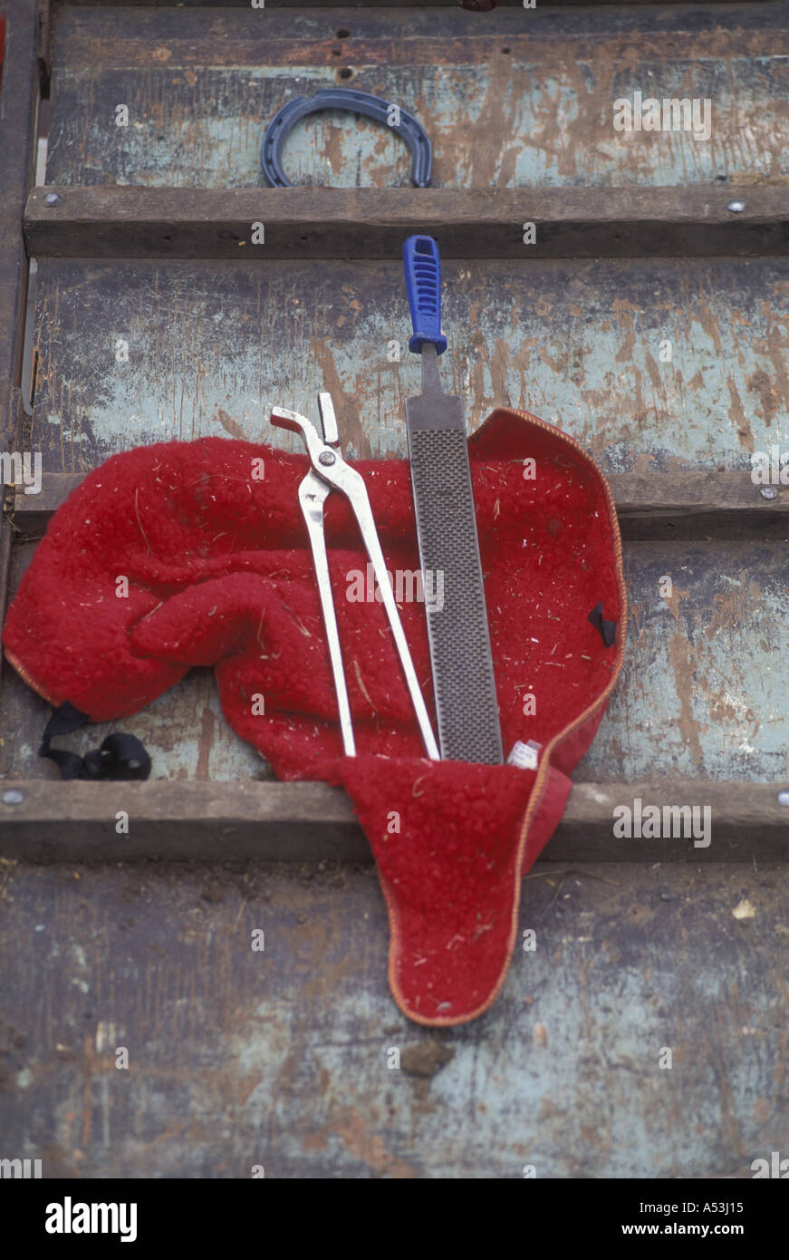 Australia Victoria Horse shoeing tools used during cattle drive along ...
