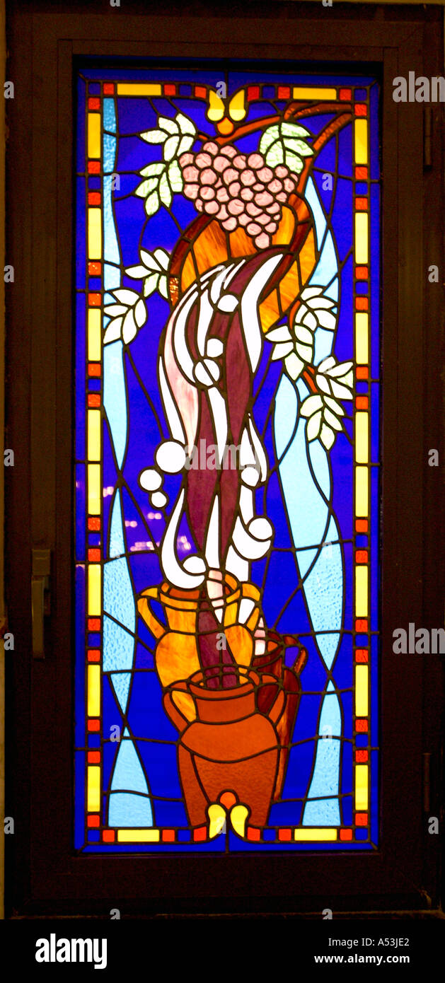 LEBANON BEIRUT Stained glass window of Christian Protestant church in ...