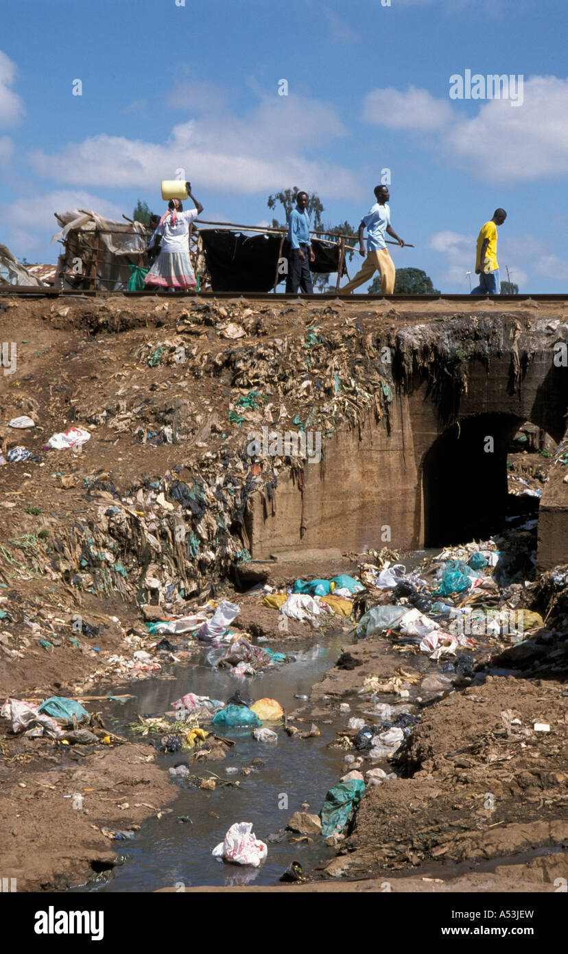 Painet ha0920 6247 refuse garbage dumped dump kenya kibera slum nairobi ...