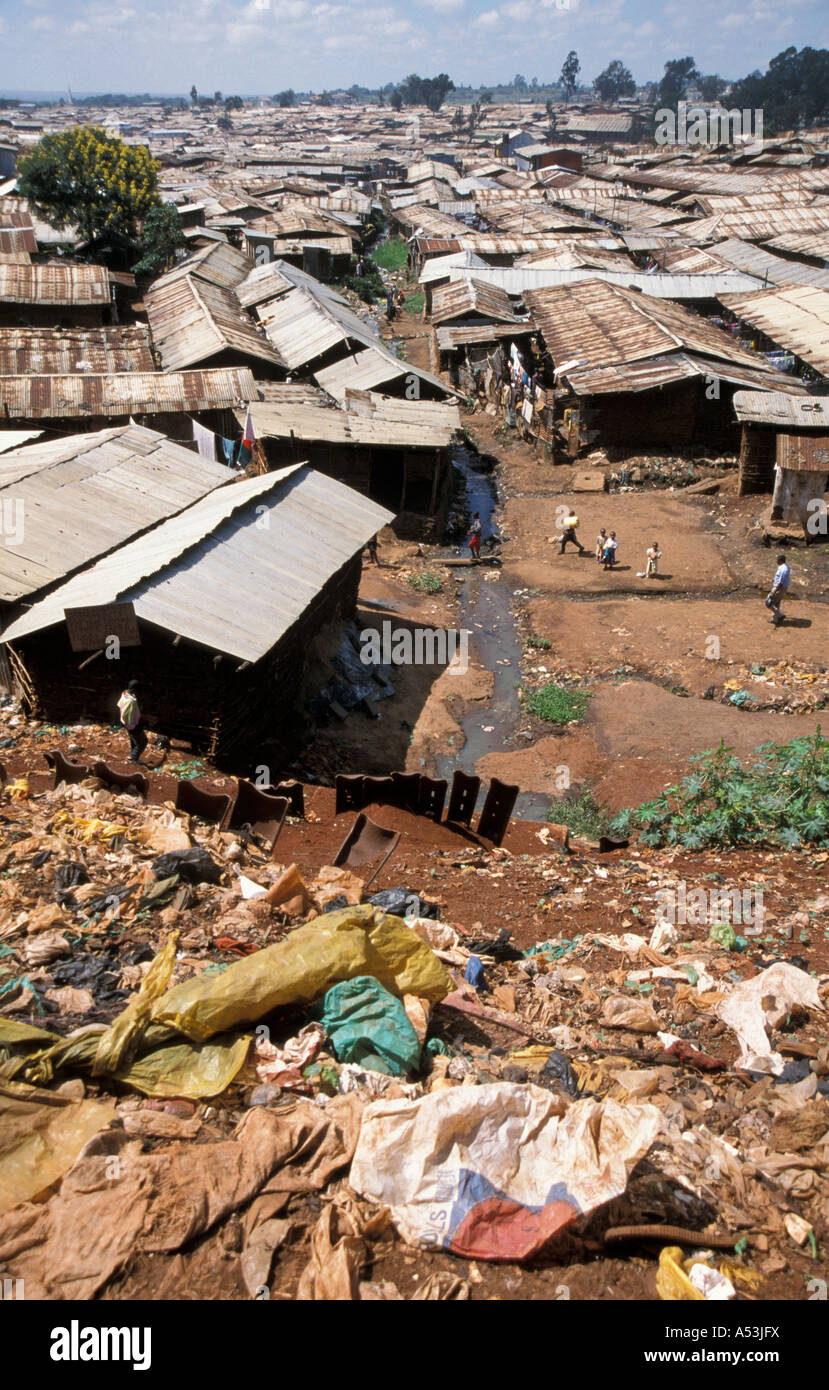 Painet ha0926 6253 garbage unclean kenya kibera slum nairobi country ...
