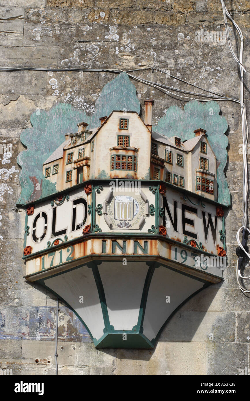 The Old New Inn pub sign Bourton on the Water Cotswold Gloucestershire ...