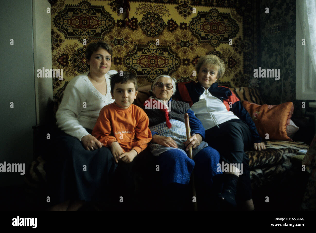 Four generations of a Ukrainian family in Slobodka Odessa Ukraine Stock ...