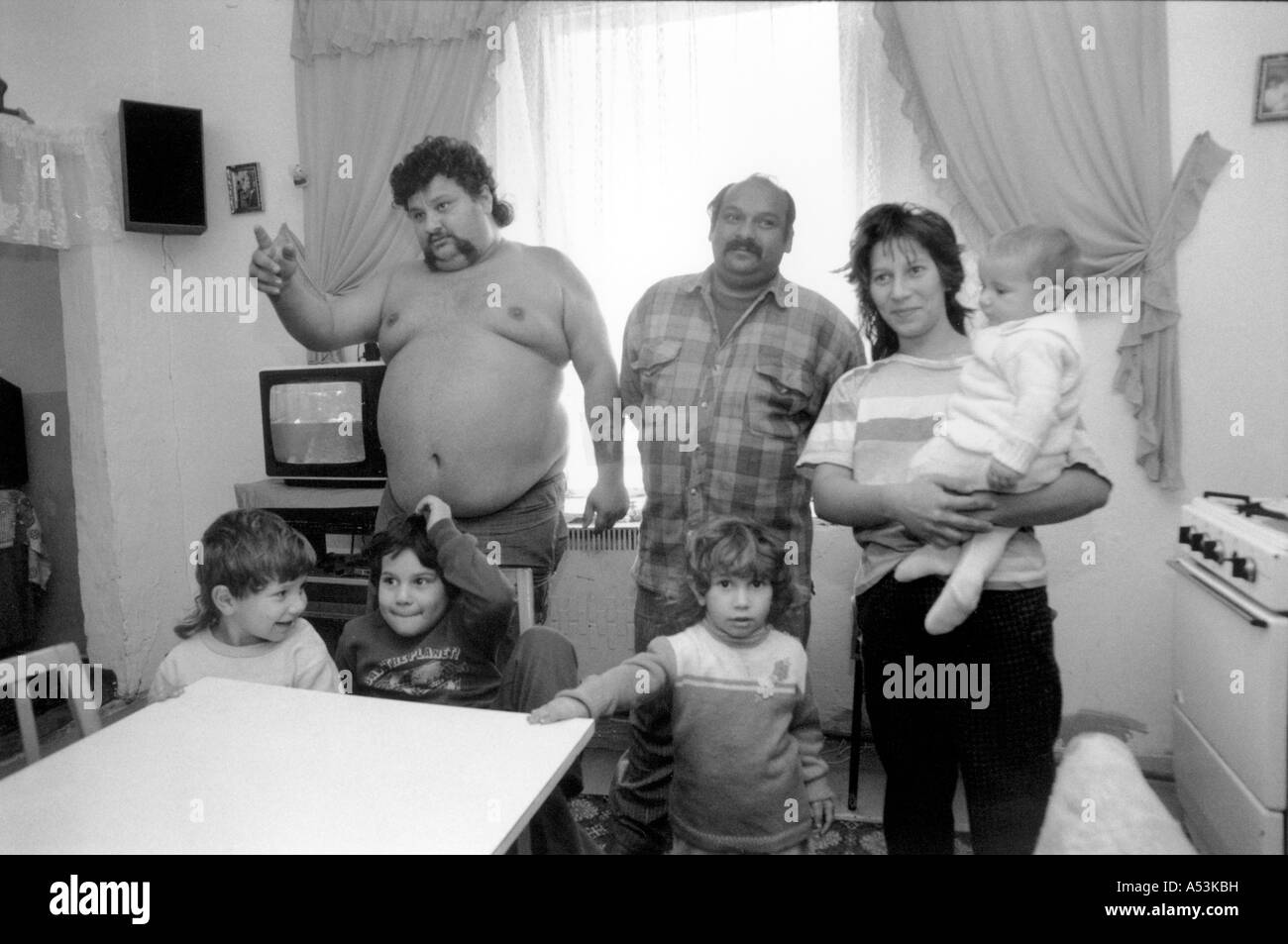Painet ha1524 307 black and white gypsies gypsy family pilzen czech ...