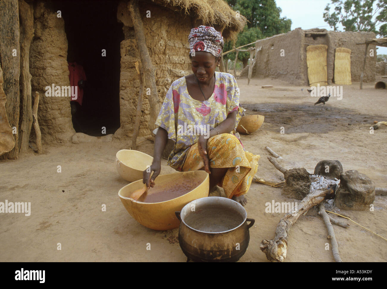 Painet ha1534 3097 mali woman cooking meal kolokani country developing ...