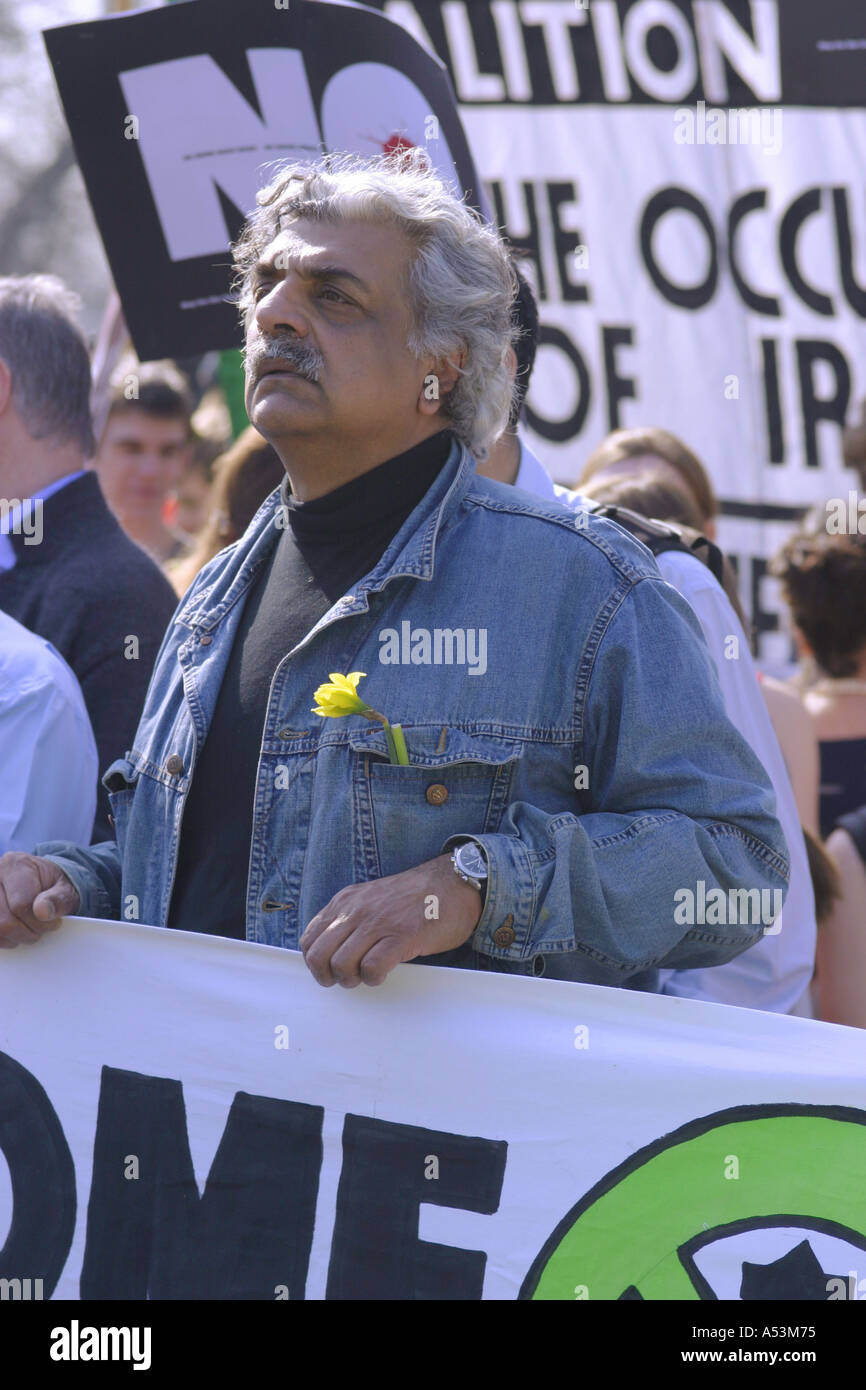 Anti war protest London, Tariq Ali Stock Photo - Alamy