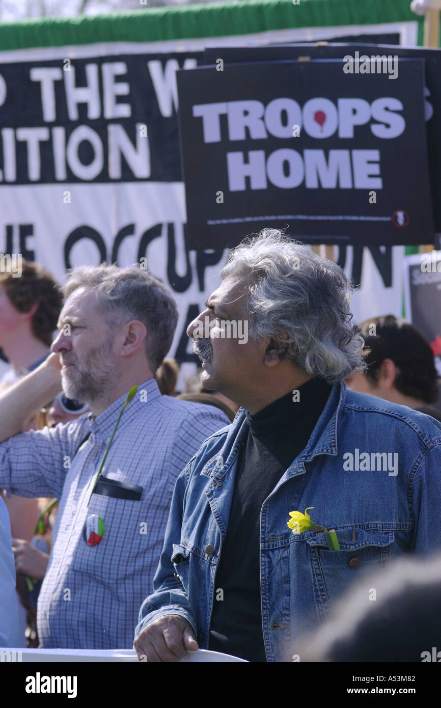Anti war protest London, Tariq Ali Stock Photo - Alamy