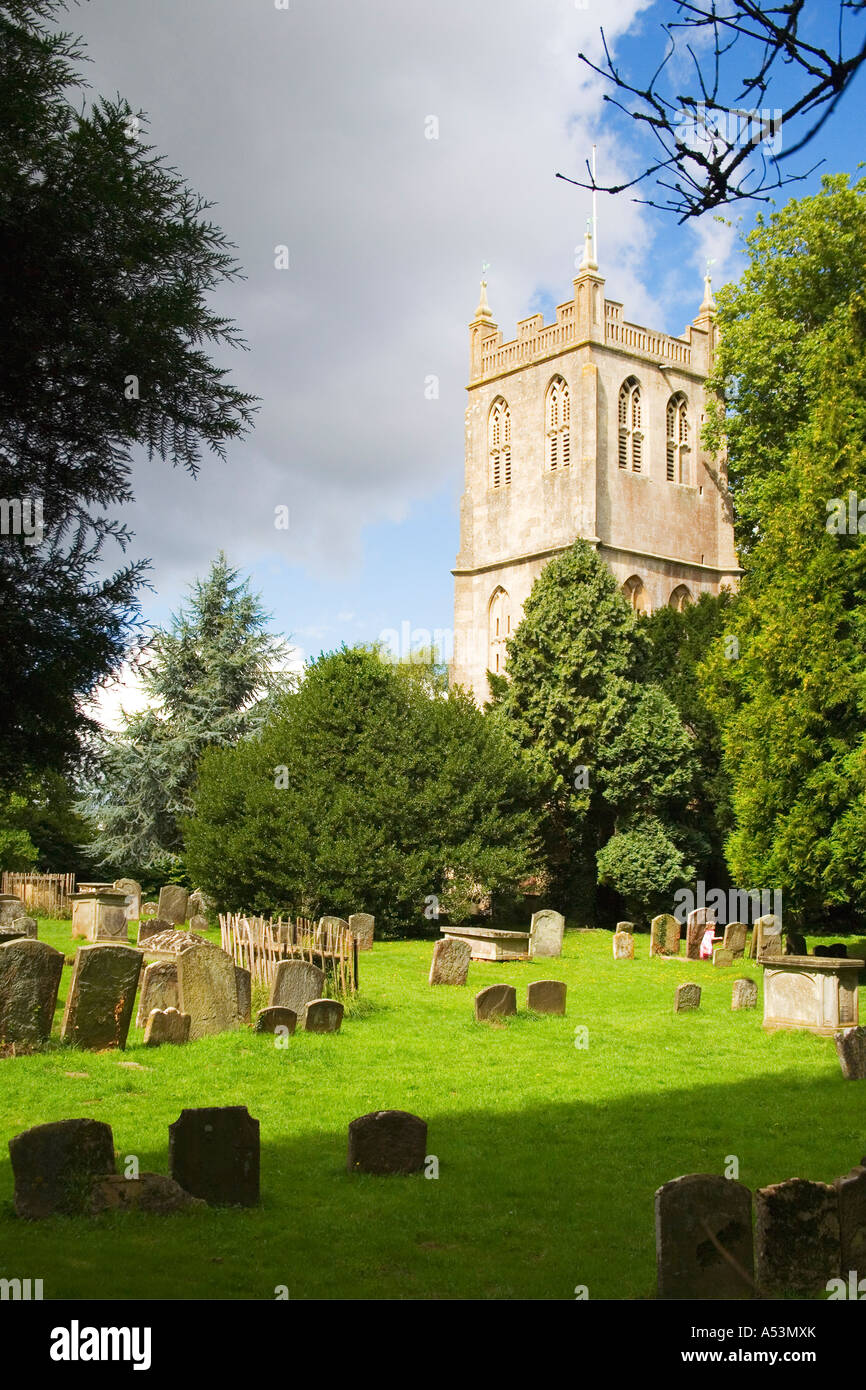 Berkeley St Marys village church and graveyard in summer Glos ...