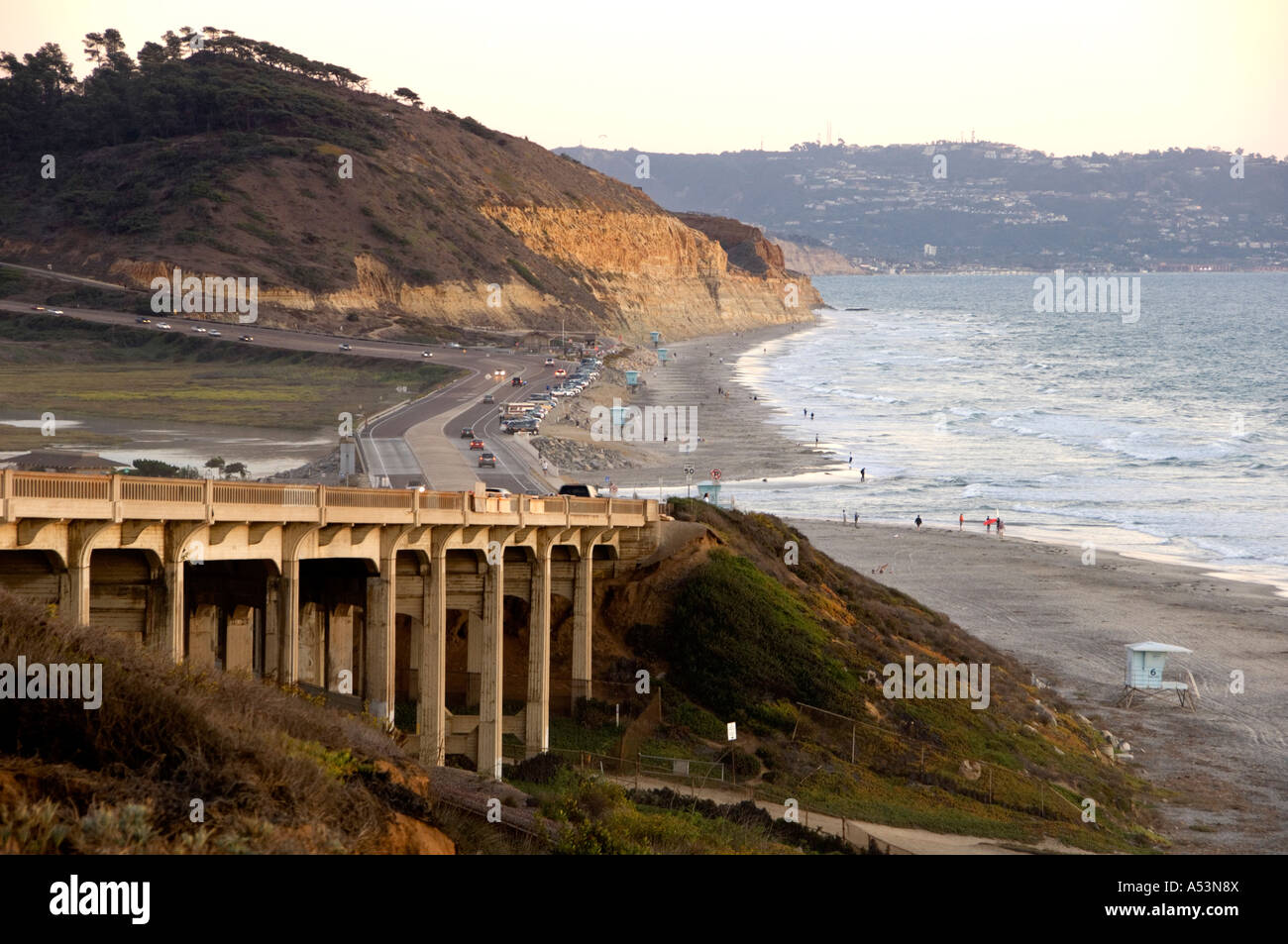 Highway 101 at Torrey Pines State Beach Stock Photo - Alamy
