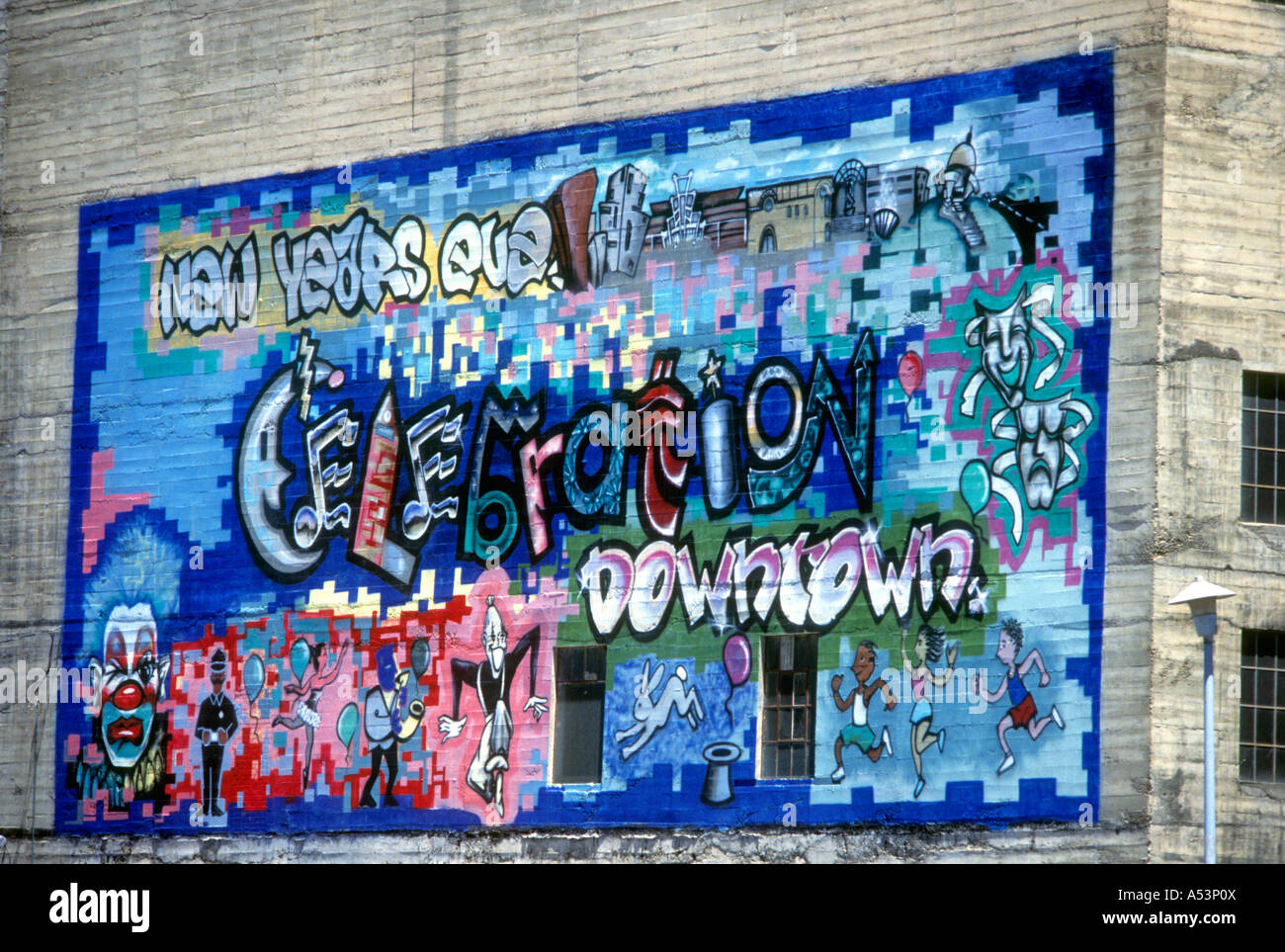 Graffiti Style Art, On The Outside Wall Of A Building,In Denver ...