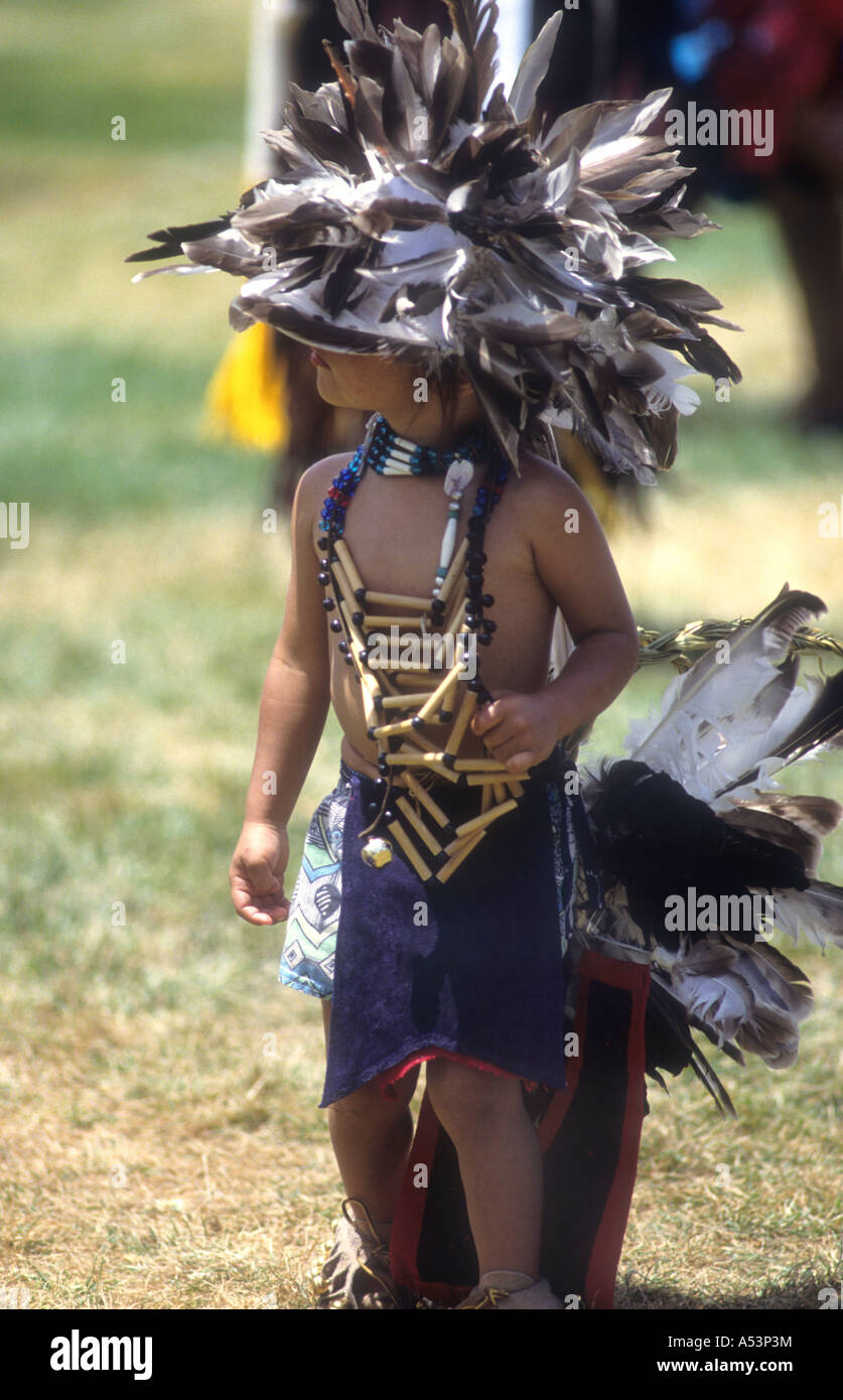 Native American Child Dancing At A Pow Wow In Denver Colorado USA Stock ...