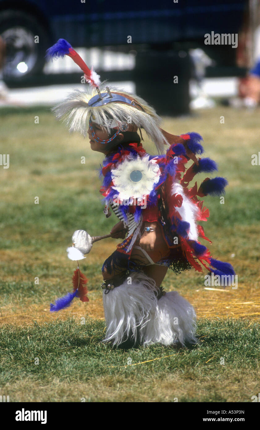Native American Child Dancing At A Pow Wow In Denver Colorado USA Stock ...
