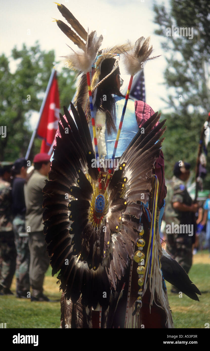 Native America Wearing A Colourful Distinctive Costume.At A Pow Wow In ...