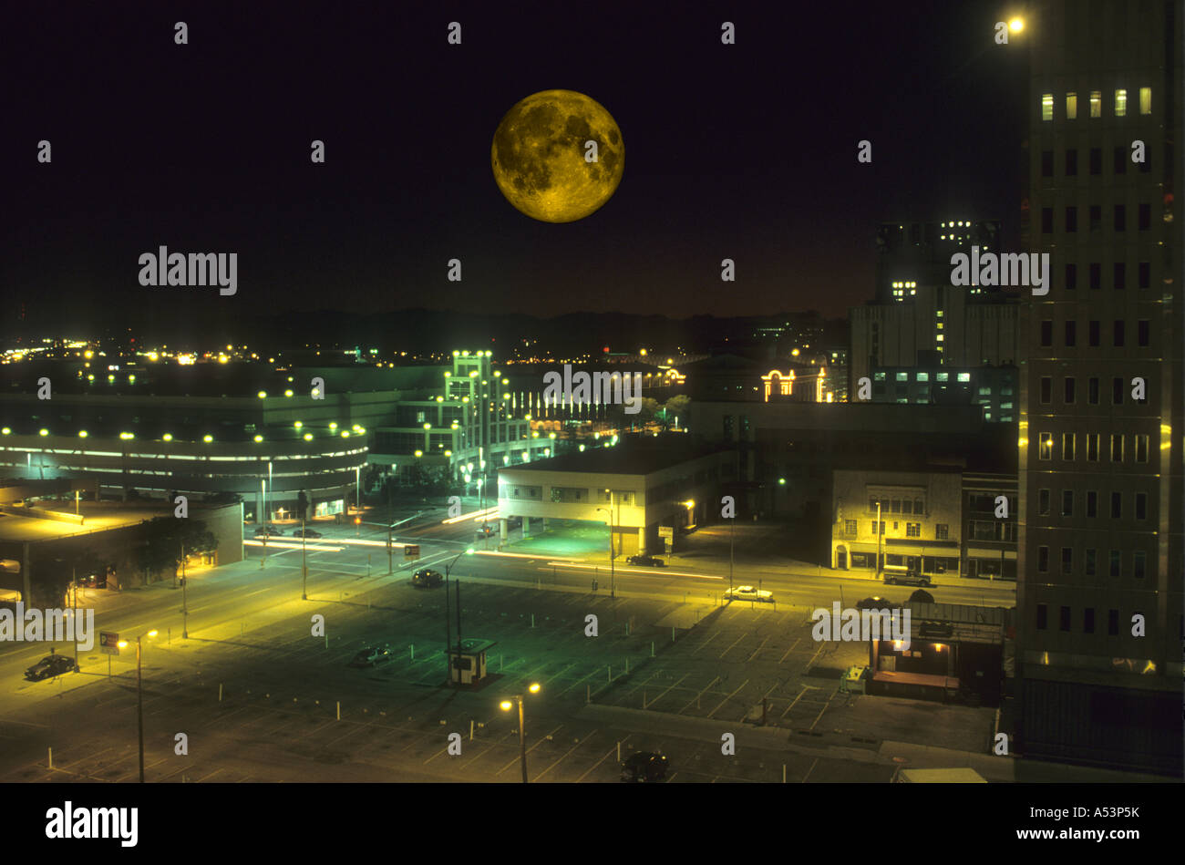 Nighttime In Down Town Denver,In Colorado USA Stock Photo - Alamy