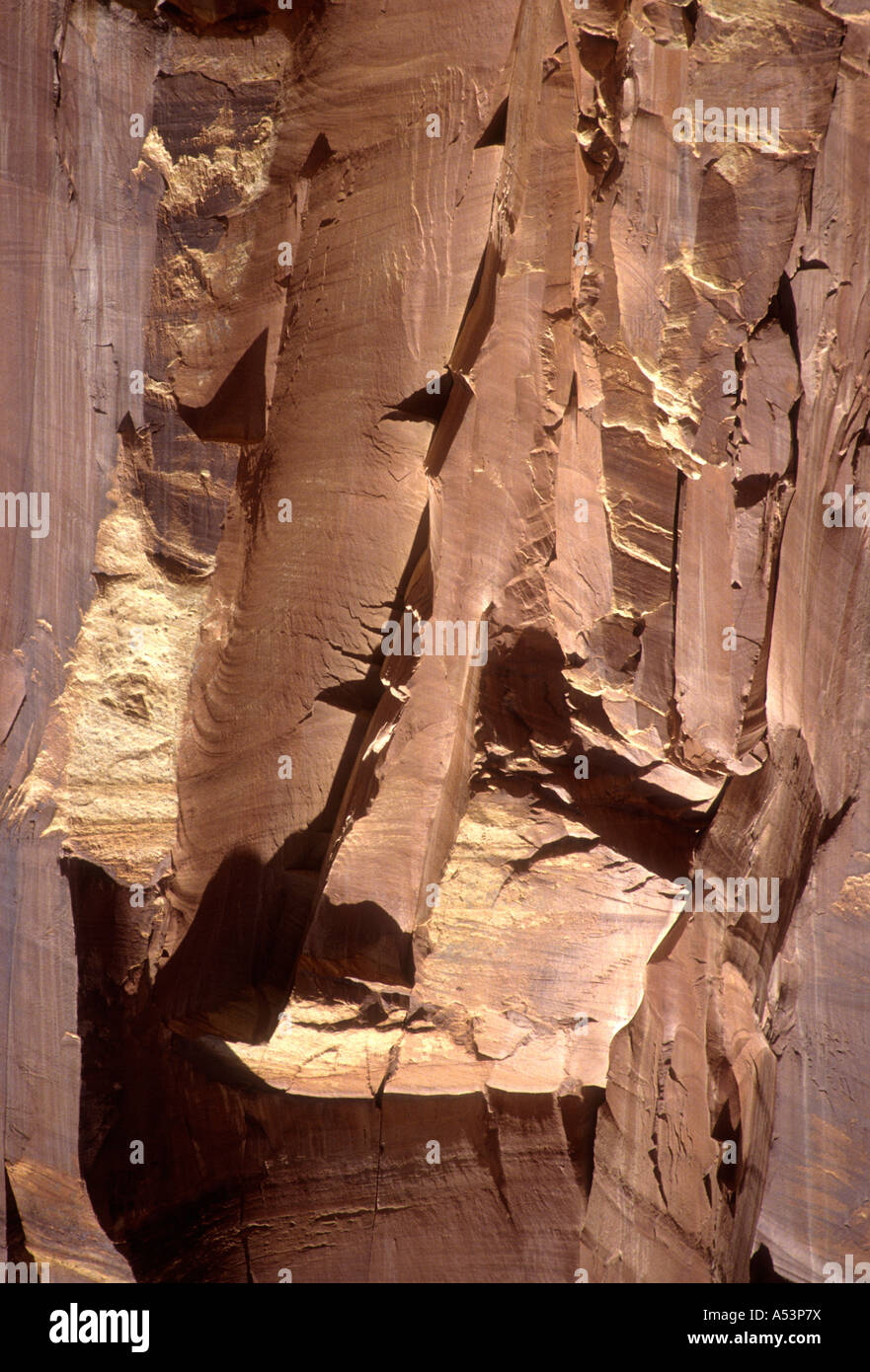 Closeup View Of Sedimentary Sandstone Rockface,In Utah USA Stock Photo ...