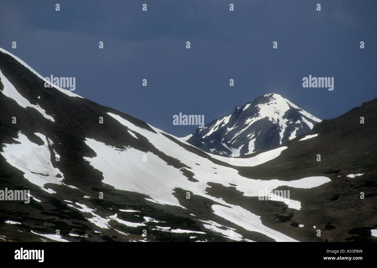 Patches Of Snow, On Parts Of The Rocky Mountains,In Colorado,USA Stock ...