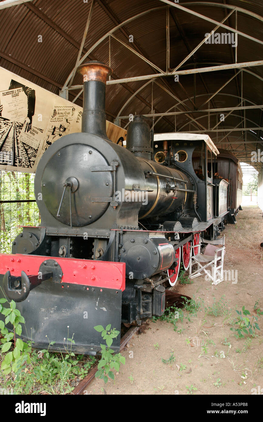 Steam locomotive train at the old mining town of Pine Creek in Northern ...