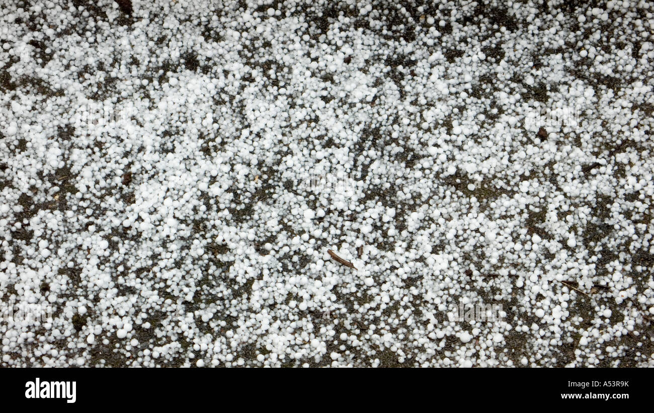 Close up of hail stones on the ground Stock Photo - Alamy