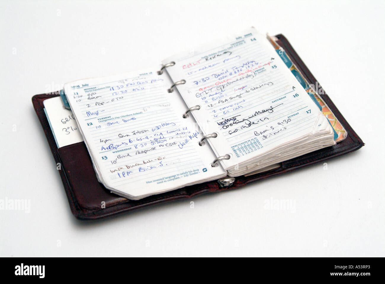 Meetings diary hi-res stock photography and images - Alamy