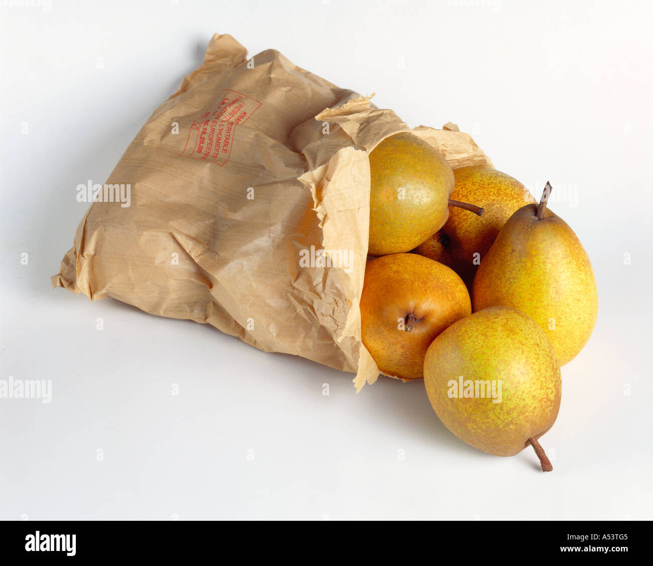 Paper bag of Passa Crassana pears Stock Photo - Alamy