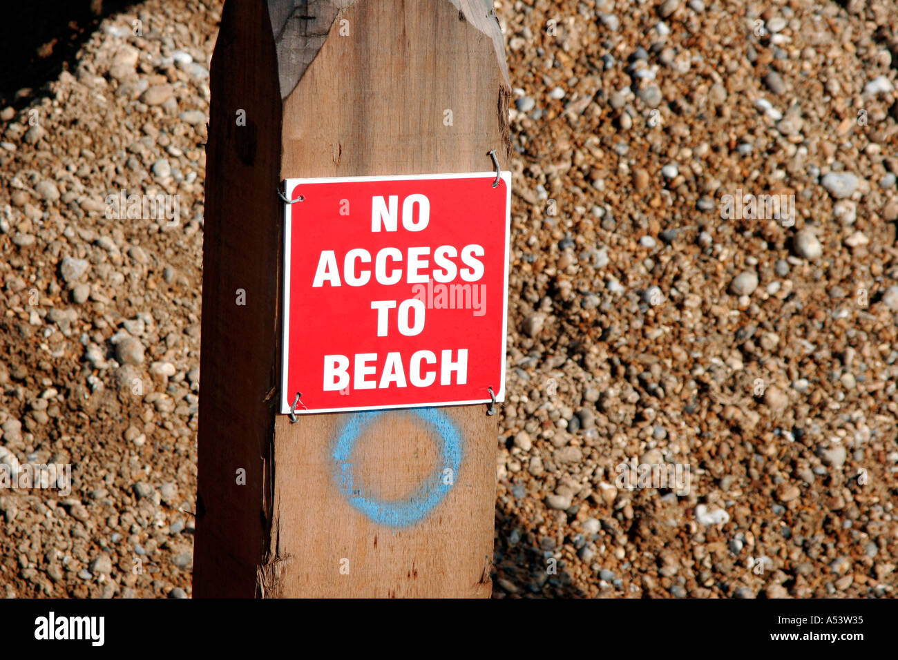 No access to beach sign Stock Photo - Alamy