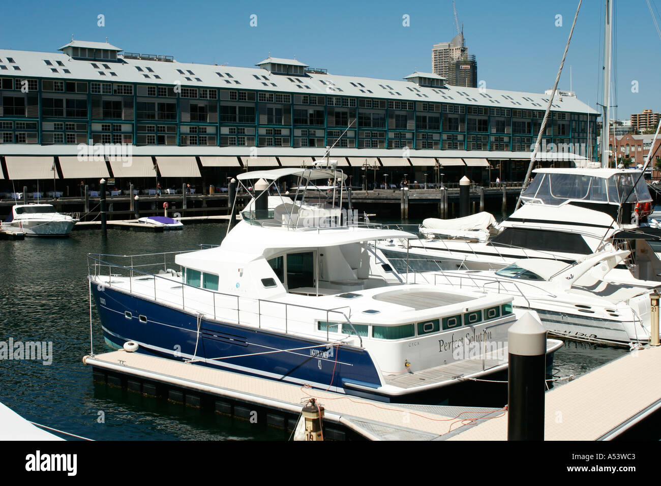 Yachts in Woolloomooloo Finger Wharf and harbour harbor in Sydney ...
