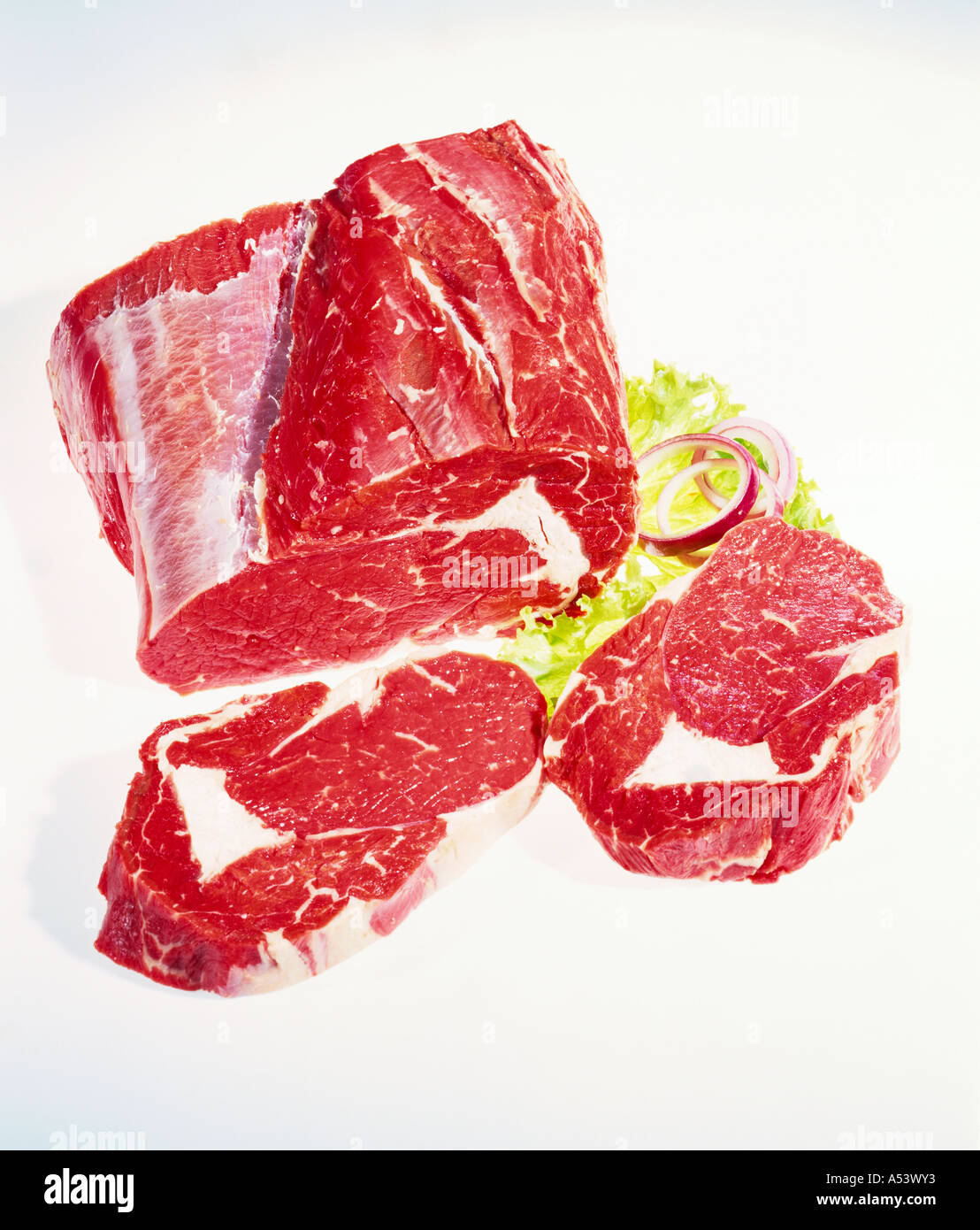 A joint of meat from the neck and two neck steaks Stock Photo - Alamy