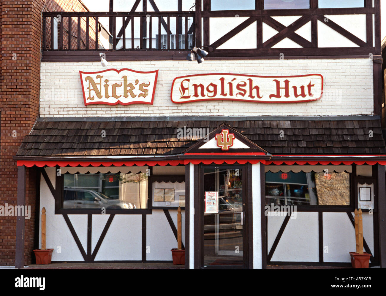 INDIANA Bloomington Exterior of Nick s English Hut restaurant timber ...