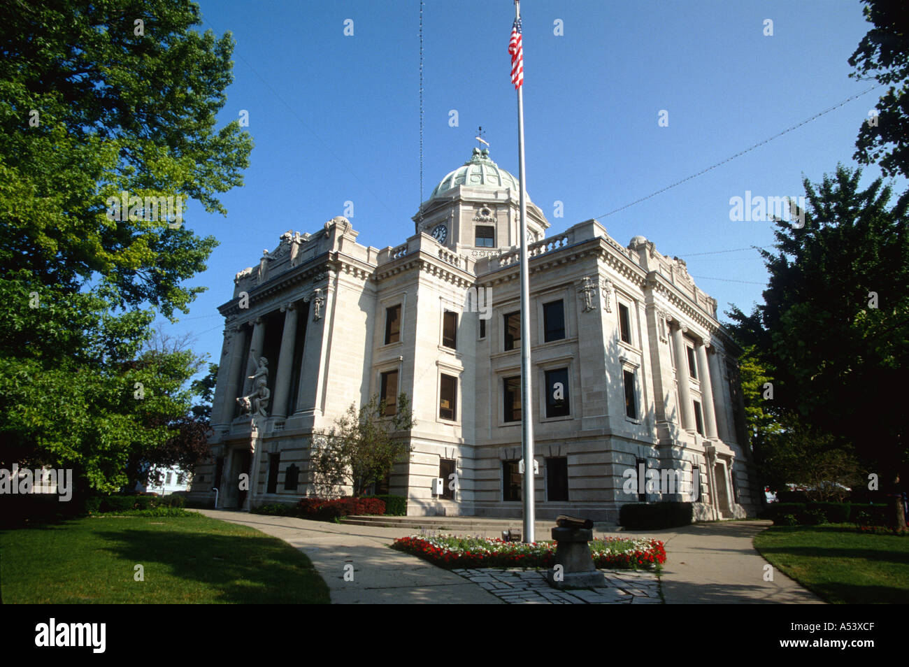 INDIANA Bloomington Monroe County Courhouse built 1902 limestone Stock ...