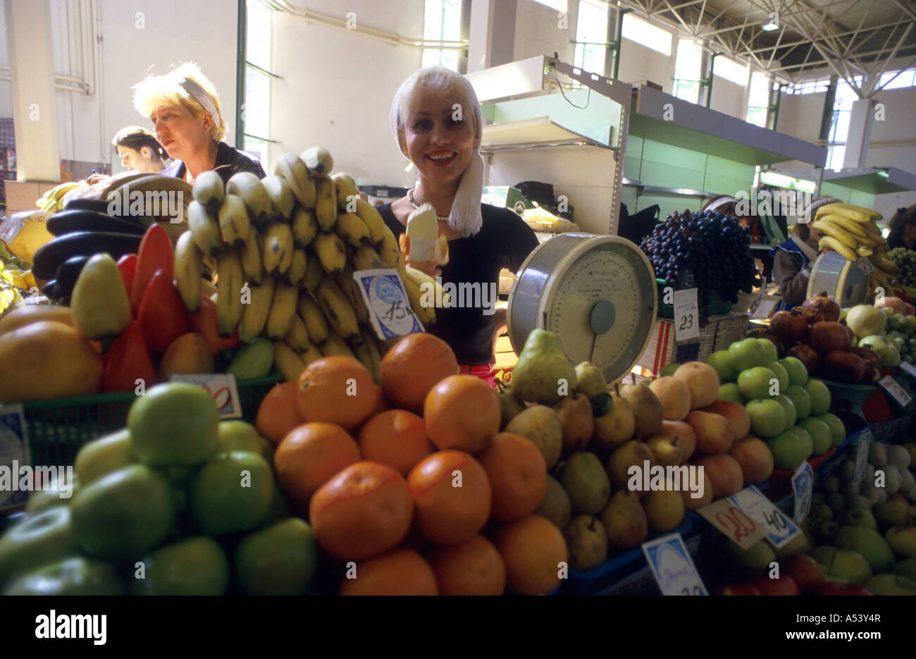 Painet ha2318 5141 russia food fruit stall market irkutsk siberia ...