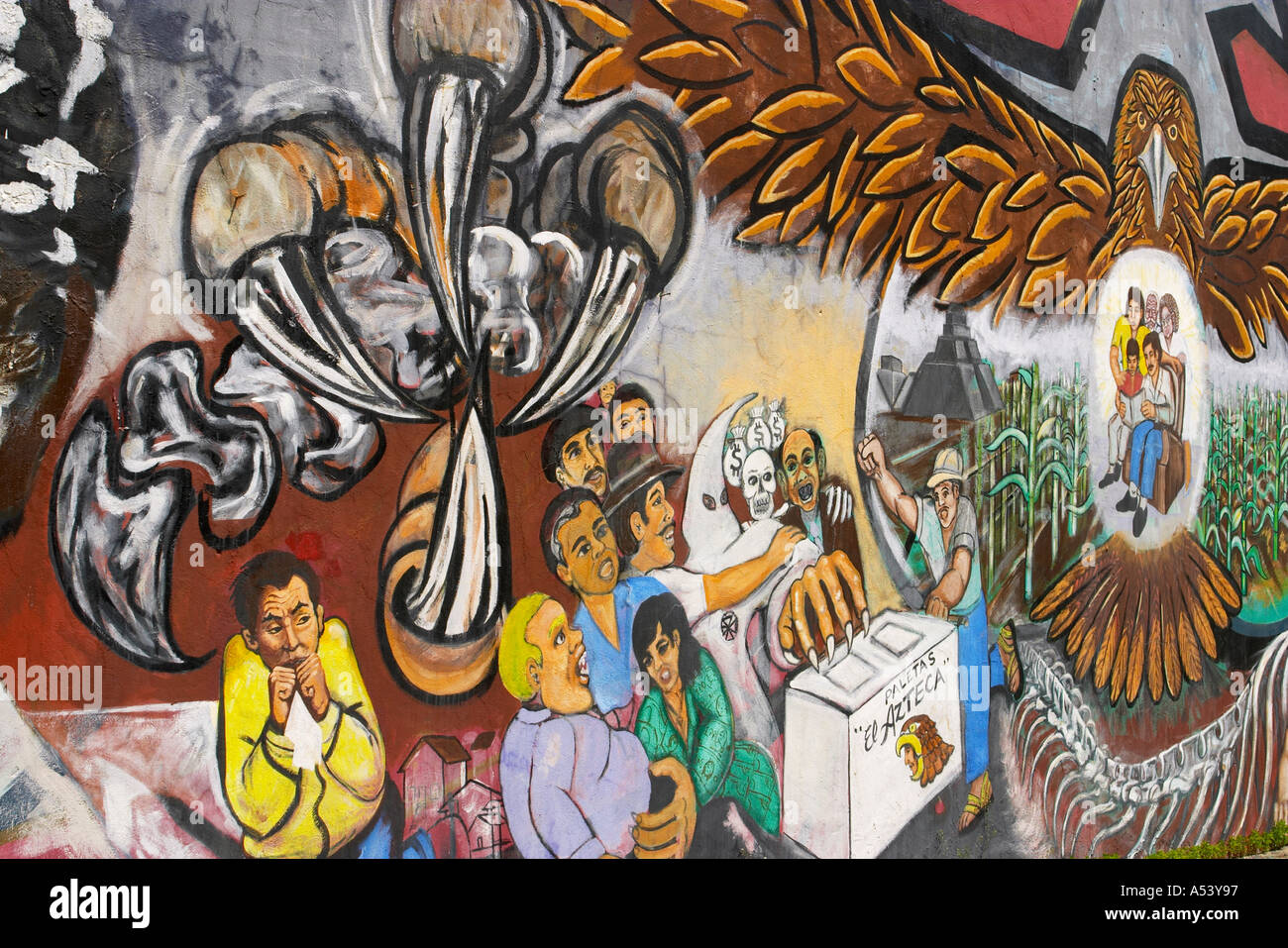 STREET SCENE Chicago Illinois Mural on side of building Hispanic Pilsen ...