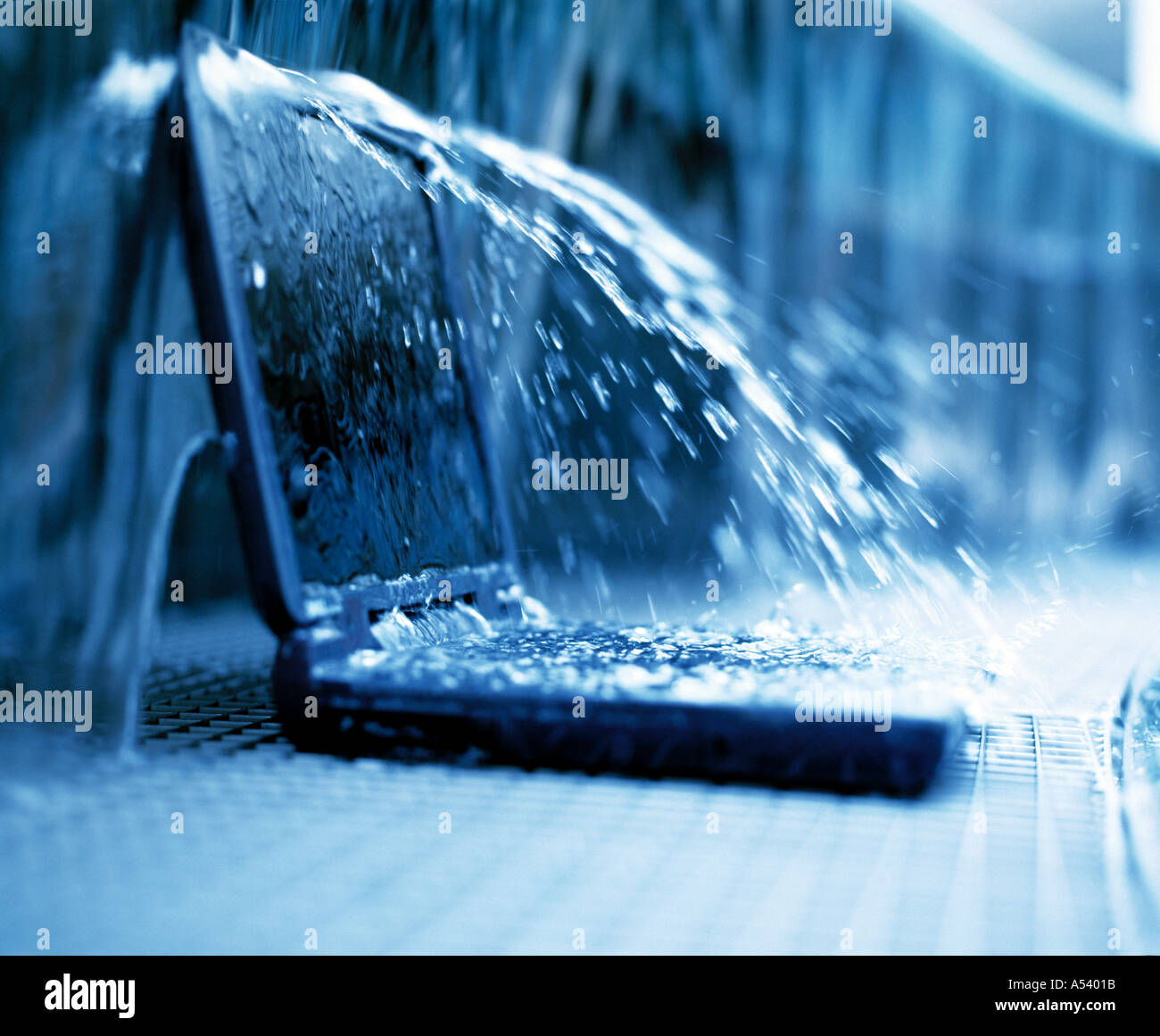 laptop computer in water fountain Stock Photo - Alamy