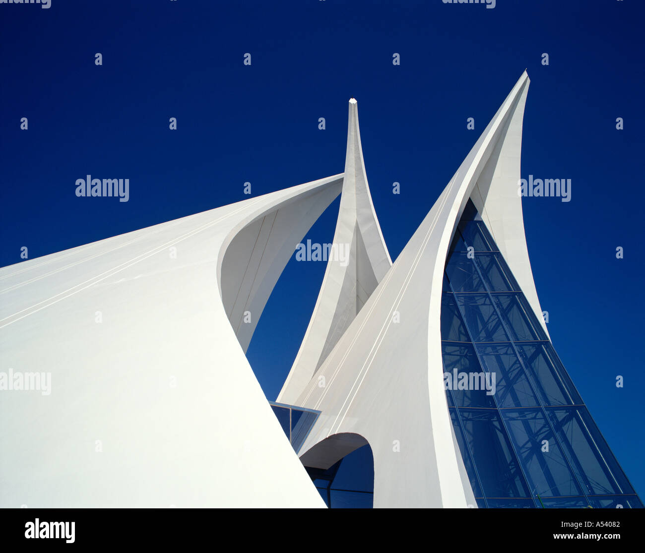 Roof detail of Dubai Creek Golf Club shaped like a dhow sail Stock ...