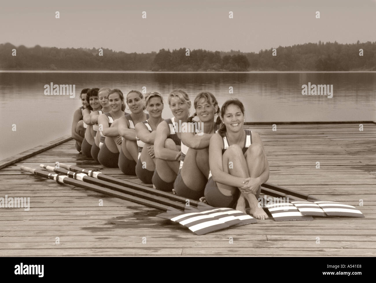 teamwork cooperation stockholms rowing club model released women team ...
