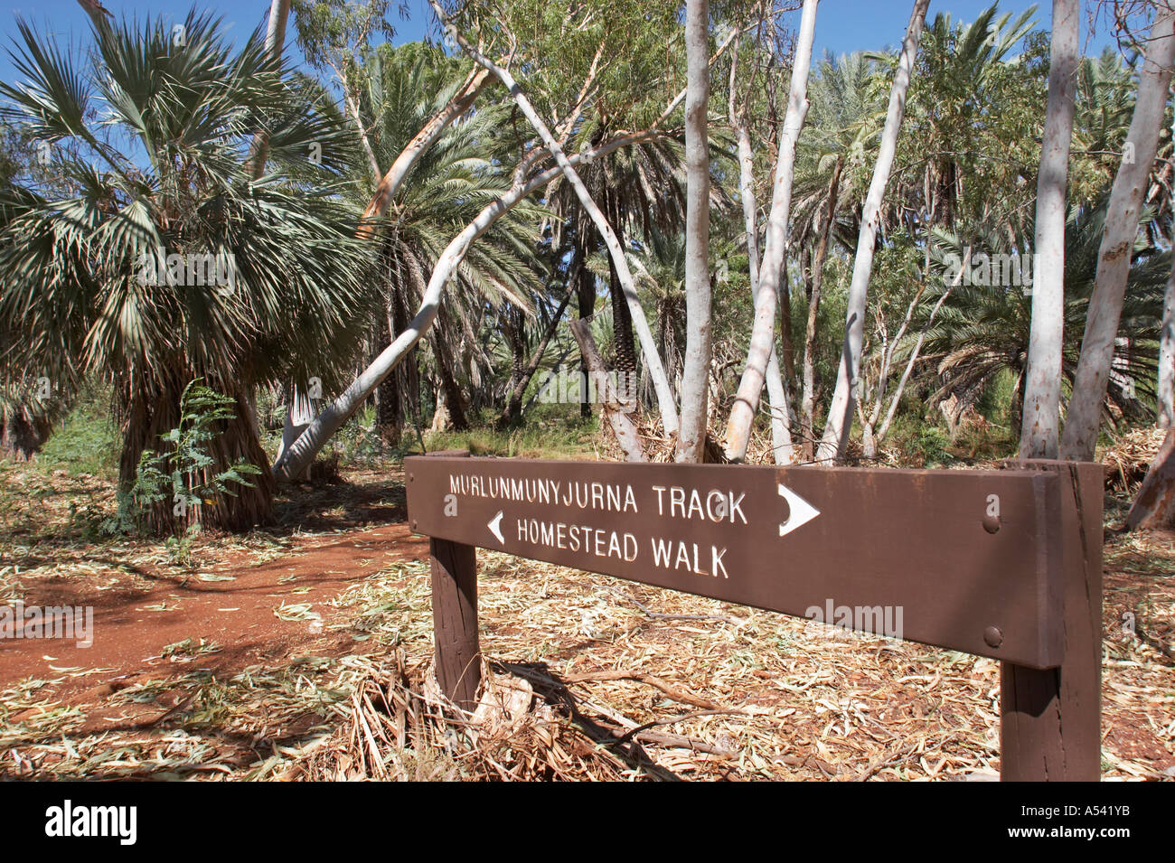 Signpost at Millstream Chichester National Park Pilbara region western ...