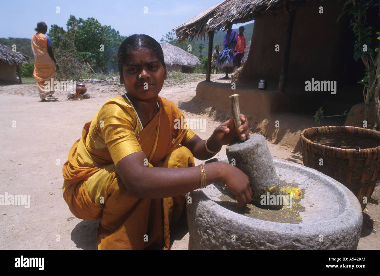 Painet ha2518 5354 india women labor woman grinding chilis tamil nadu ...