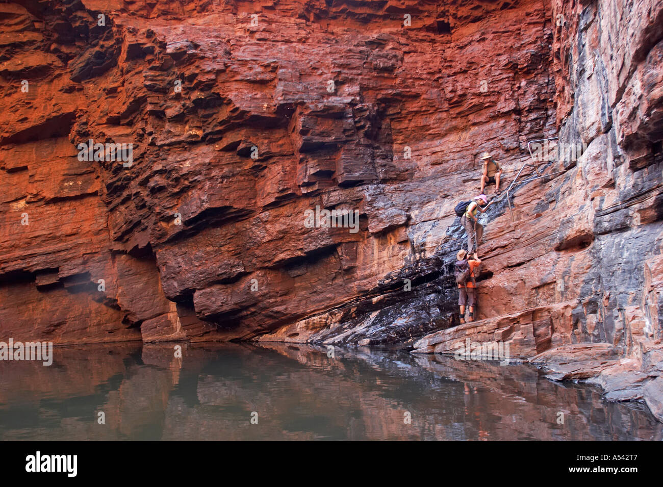 Handrail Pool in Weano Gorge Karijini National Park Pilbara region ...