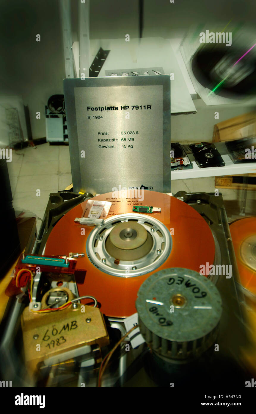 Antique hard-disc museum in Raisting Bavaria Germany Stock Photo - Alamy